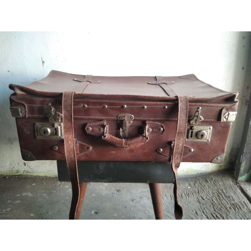 Jual Koper jadul antik klasik leather asli | Shopee Indonesia