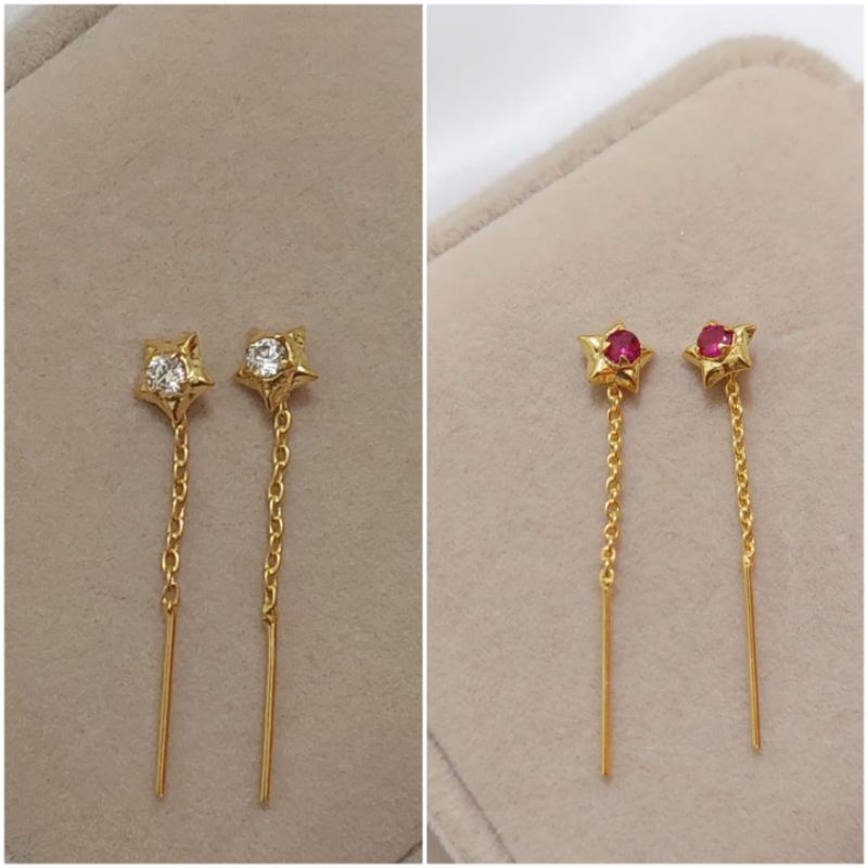 Jual Anting tusuk rantai bintang permata 1/2 gram | Shopee Indonesia
