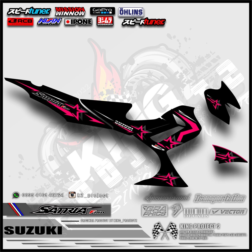 Jual Stiker Striping Satria Fu Barong / lama motif bintang racing ...