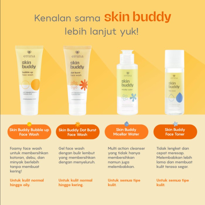 Jual EMINA Skin Buddy SERIES | Face Wash | Scrub 60ml Dot Burst ...