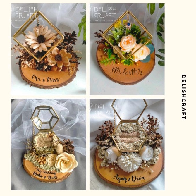 Jual ring box rustik / ringbox terarium / tempat cincin gelang kalung ...