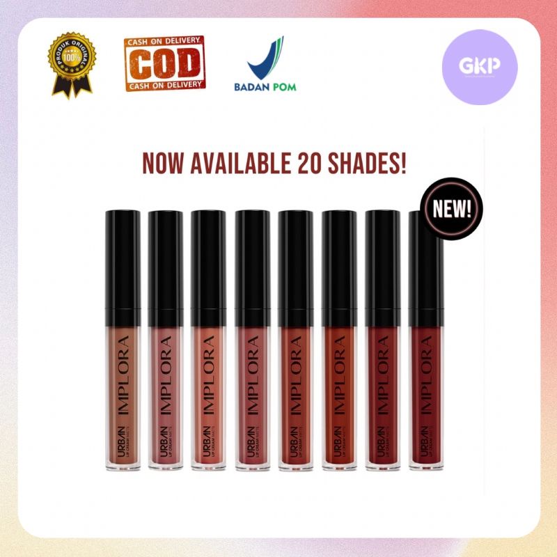 Jual Implora Urban Matte Lipcream 20 Shade Implora Lip Cream BPOM 100% ...