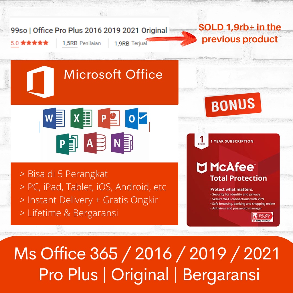 Jual [WIN & MAC] Microsoft Office 365 / 2016 / 2019 / 2021 | Free Video Panduan + Dibantu Sampai ...