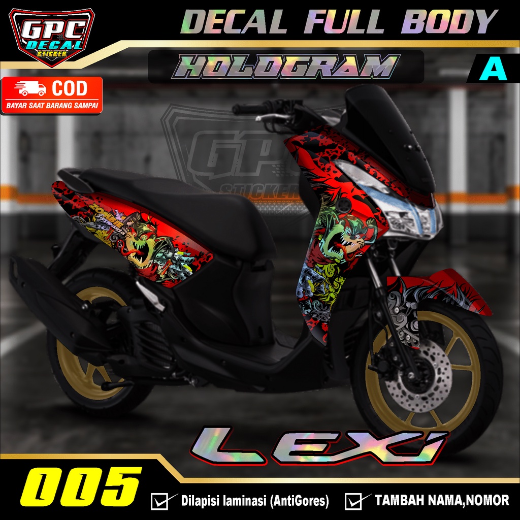 Jual Decal Sticker Lexi Fullbody-Dekal stiker yamaha lexi desain ZOMBIE ...