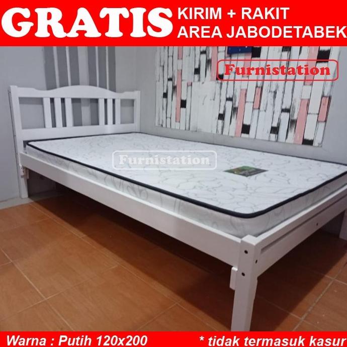 Jual DOUBLE BED / RANJANG KAYU / TEMPAT TIDUR MEDIUM UKURAN 120 X 200 ...