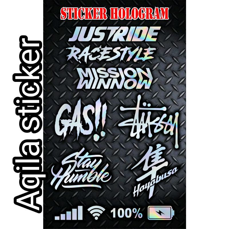 Jual Stiker Cutting Hologram STAY HUMBLE GAS MISSION WINNOW HAYABUSA ...