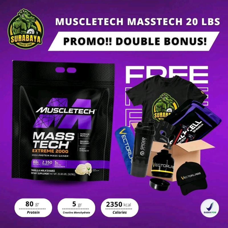 Jual MUSCLETECH MASSTECH EXTREME 2000 22 LBS ORIGINAL Mass Tech Protein ...