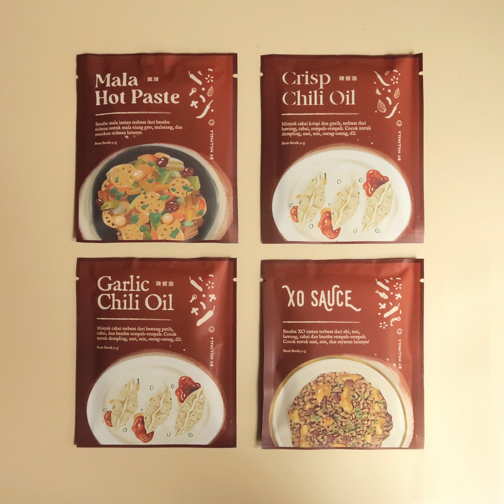 Jual Millimala Single Sachet - Garlic Chili / Mala Hot Paste / XO Sauce ...