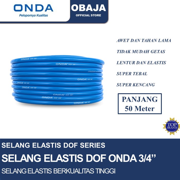 Jual Onda Selang Air Elastis Dof 3/4" Onda / Selang Dof Biru 3/4" 50 M Onda | Shopee Indonesia