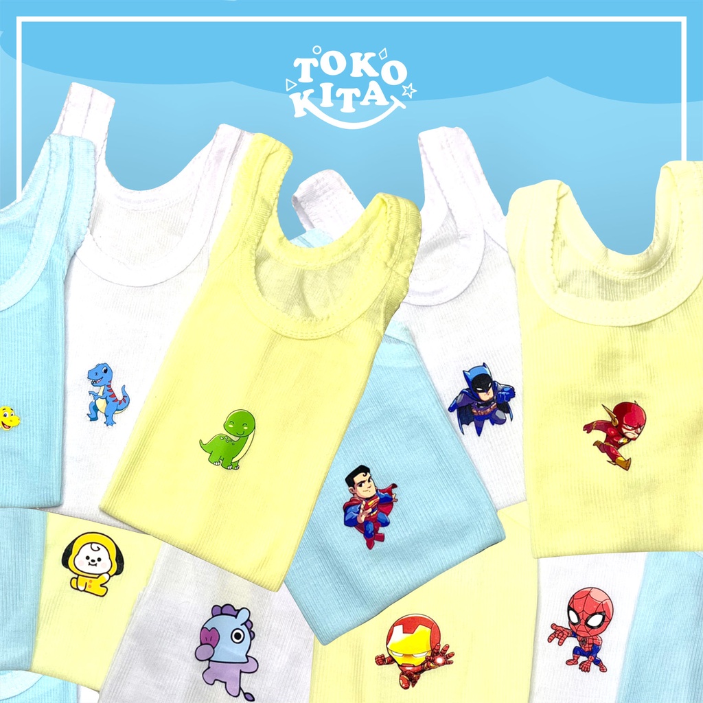 Jual Singlet Anak Laki-laki 3pcs Motif Karakter Lucu | Shopee Indonesia