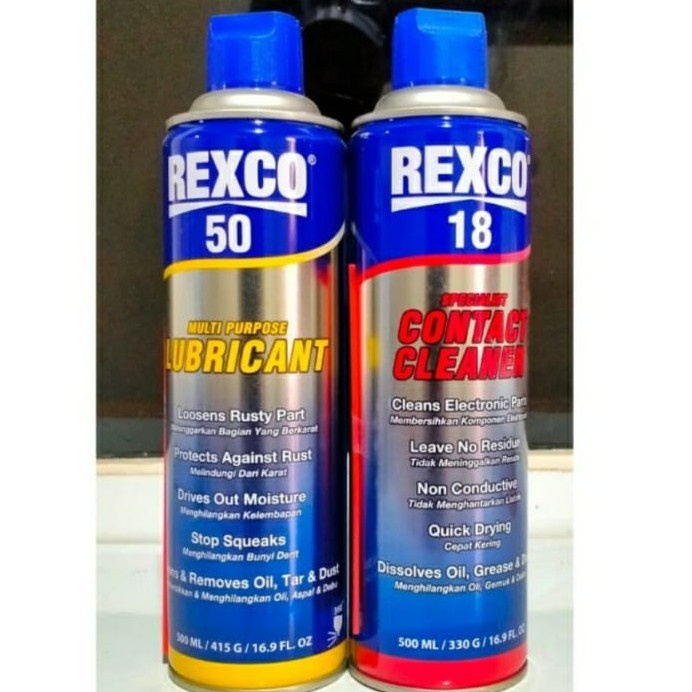 Jual Paket REXCO 18 Contact Cleaner 500ml + REXCO 50 Lubricant 500ml ...