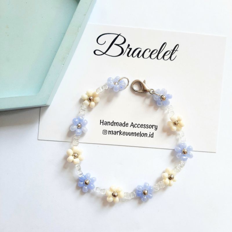 Jual [1] Flower Bracelet Beads | Gelang Manik Bunga | Shopee Indonesia