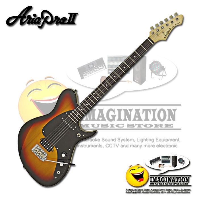 Jual Aria Pro II J-B’tone – Baritone 3Tone Sunburst Electric Guitar ...