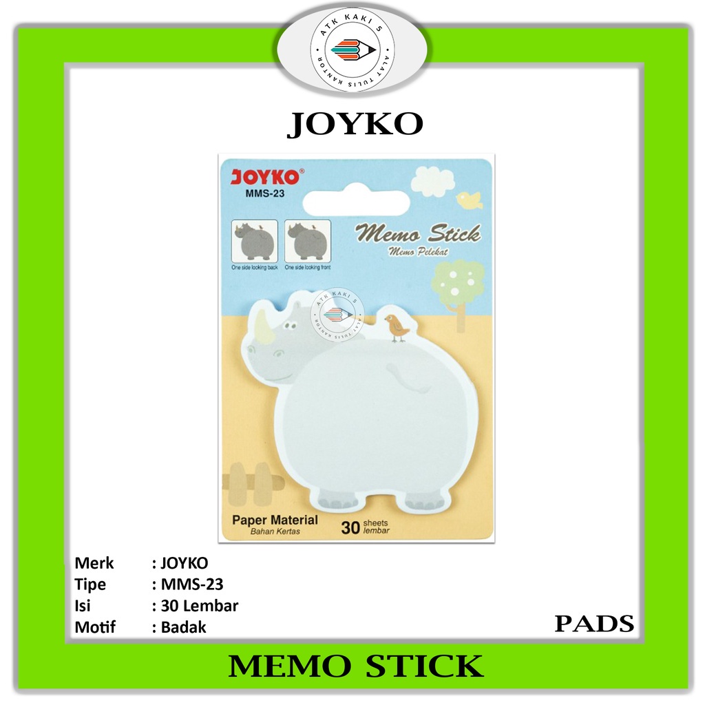 Jual JOYKO - Memo Stick Motif Badak MMS-22 -PAD | Shopee Indonesia