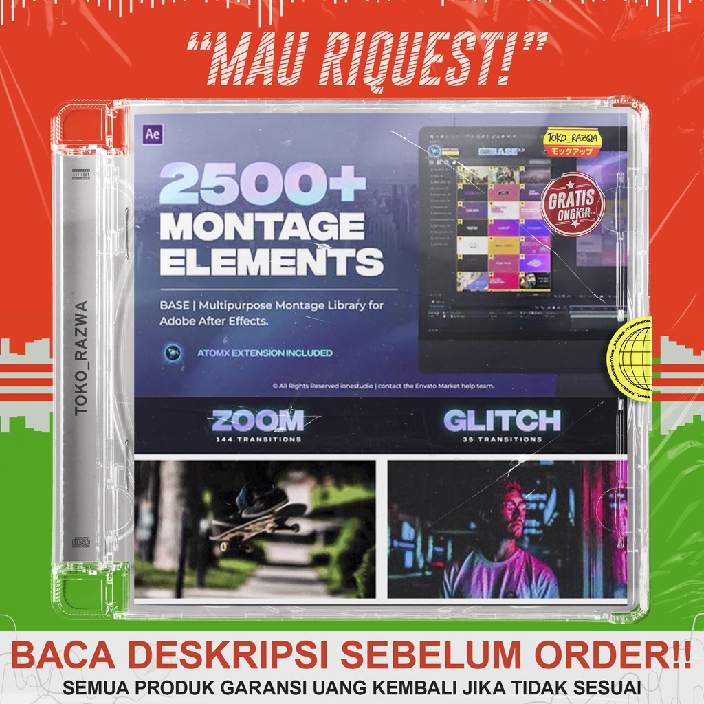 Jual BASE Transitions and Motion Graphics - After Effects - AtomX Extension | Shopee Indonesia