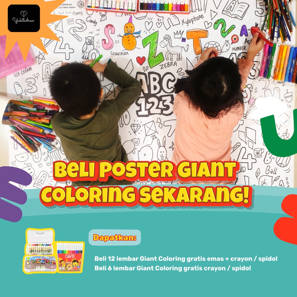 Jual YUKITADRAW - Poster Mewarnai Raksasa Giant Coloring Sheet Jumbo ...