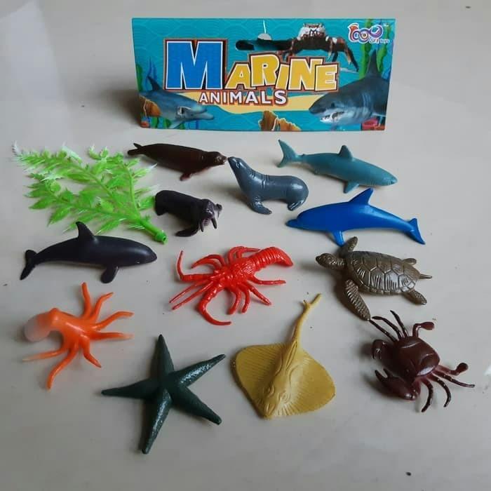 Jual Mainan Sea Animals Set Binatang Karet Hewan Air Laut | Shopee ...