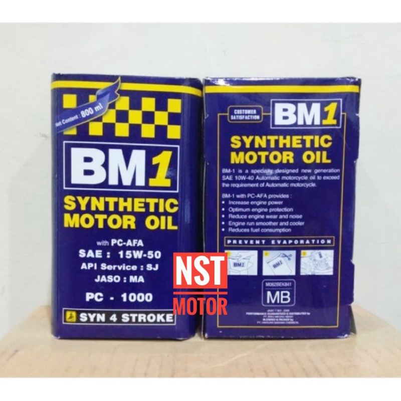 Jual Oli BM1 PC 1000 4Tak Sae 15W50 800 ML Oli Motor Bebek Original ...