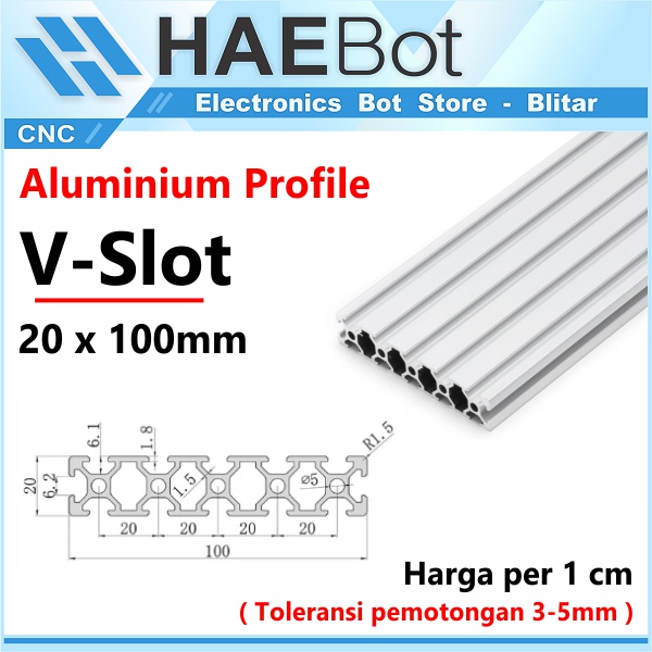 Jual [HAEBOT] Aluminium Profile V Slot 20100 20x100 AP20100 Alumunium ...