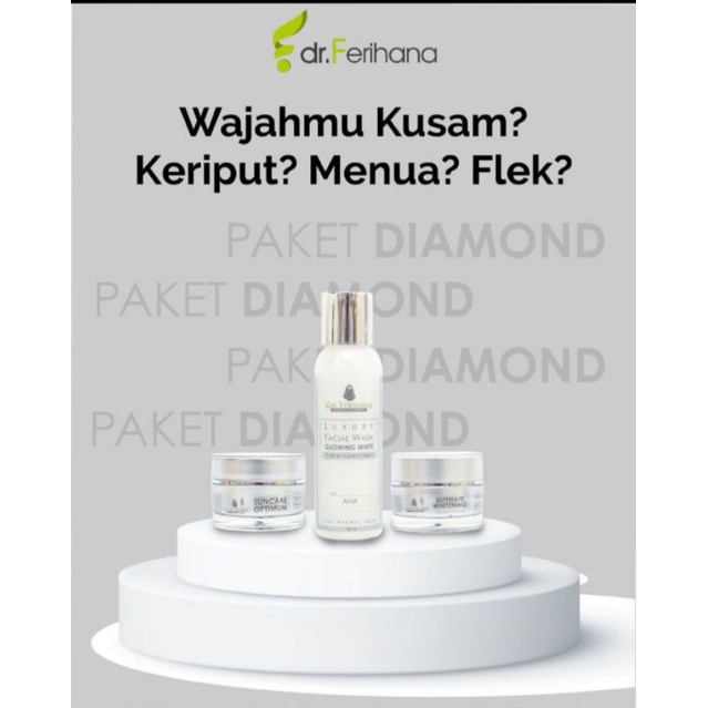 Jual GLOWING WHITE PAKET DIAMOND DR FERIHANA (FLEK, MILIA, BOPENG) | SARASDRFERIHANACOSMETICS ...