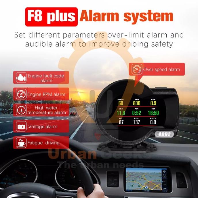 Jual Head Up Display F8 Plus Hud Obd2 Speedometer Digital Obd | Shopee ...