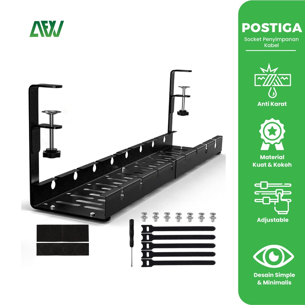 Jual AFW Rak Kabel / Cable Organizer / Cable Management Under Desk ...