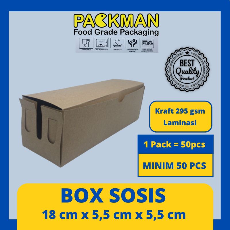 Jual BOX SOSIS / BOX HOTANG / BOX CORNDOG / BOX SATE KRAFT - LAMINASI ...