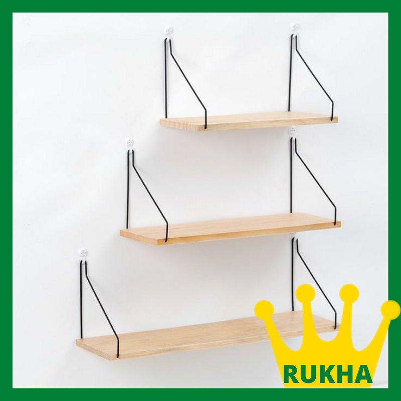Jual (RDTK) Rak Dinding Tempel Kayu Besi Gantung Rak Dinding Kayu Besi ...
