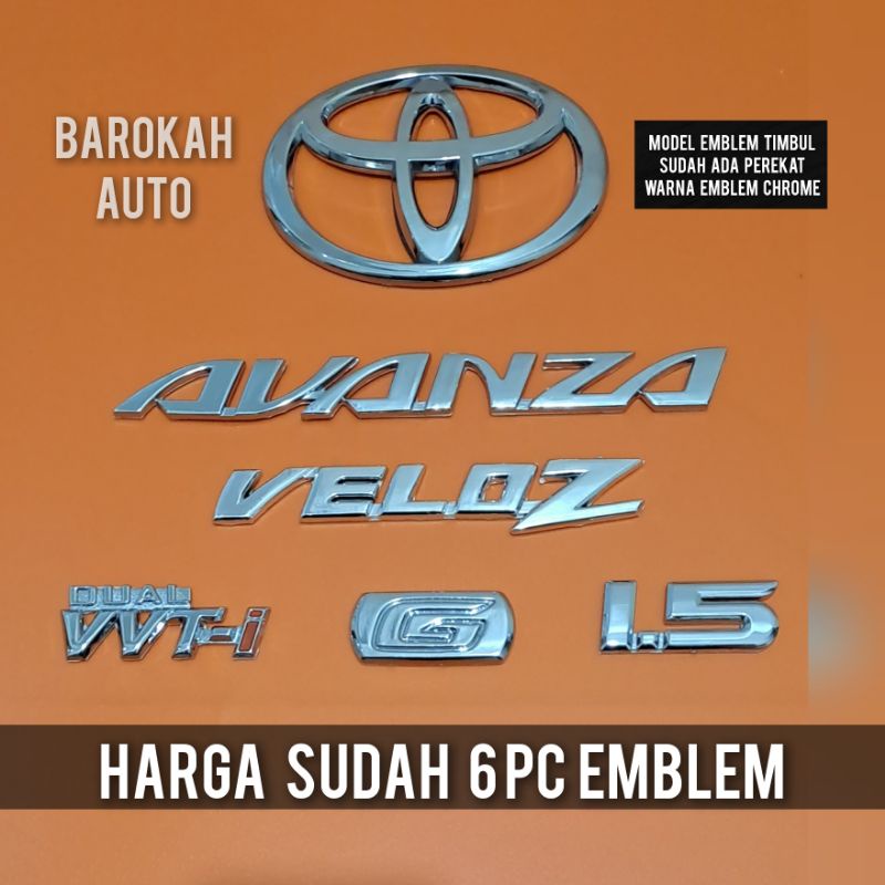 Jual velos logo emblem avanza veloz set harga sudah 6pc emblem | Shopee ...