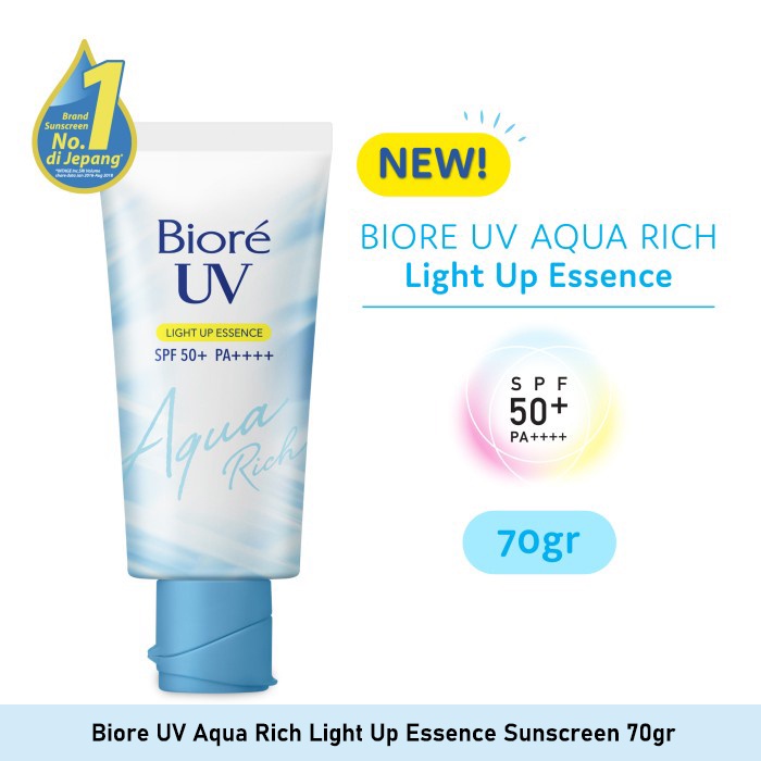 Jual Biore UV Aqua Rich Sunscreen Glowing Natural Light Up Essence SPF ...