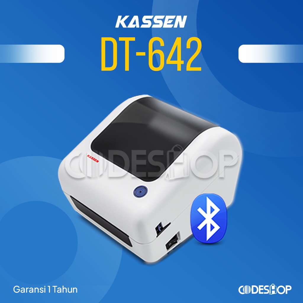Jual Printer Barcode Kassen DT-642 Cetak Label Thermal (USB+Bluetooth ...