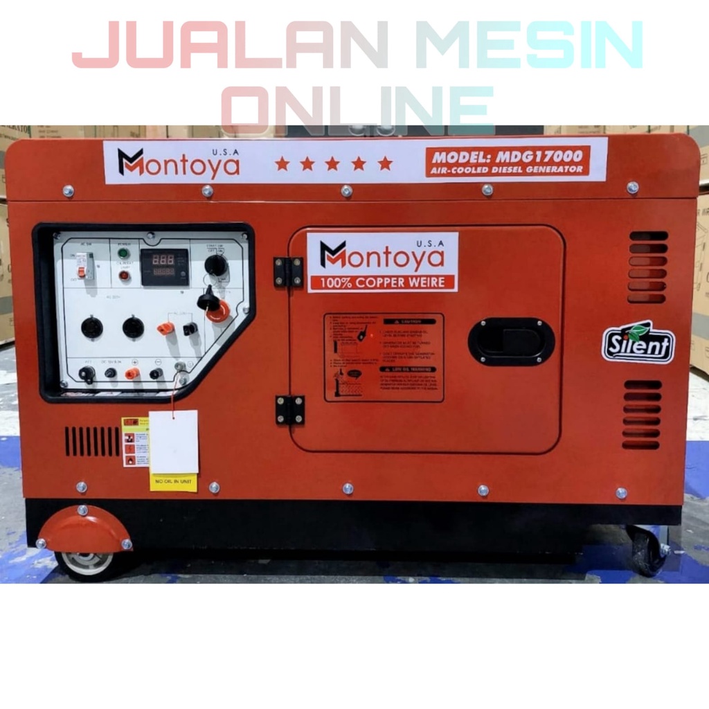 Jual Genset Silent 12,5 kva 10000 watt 1 phase Montoya MDG17000 | Shopee Indonesia