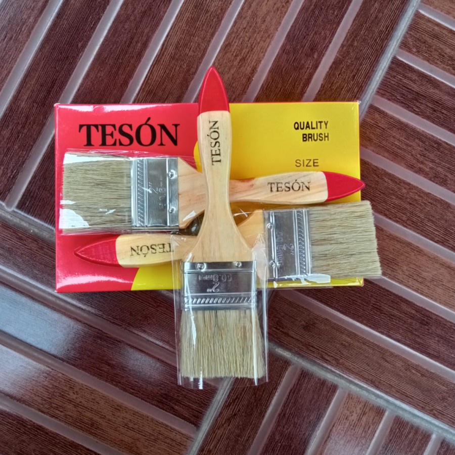 Jual KUAS CAT TEMBOK TESON 2 INCH // KUAS CAT MINYAK GAGANG KAYU ...