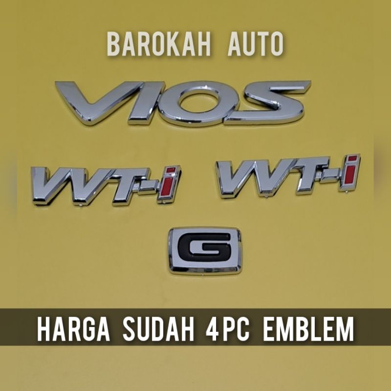 Jual vios logo mobil emblem vios gen 2 set harga sudah 4pc emblem ...