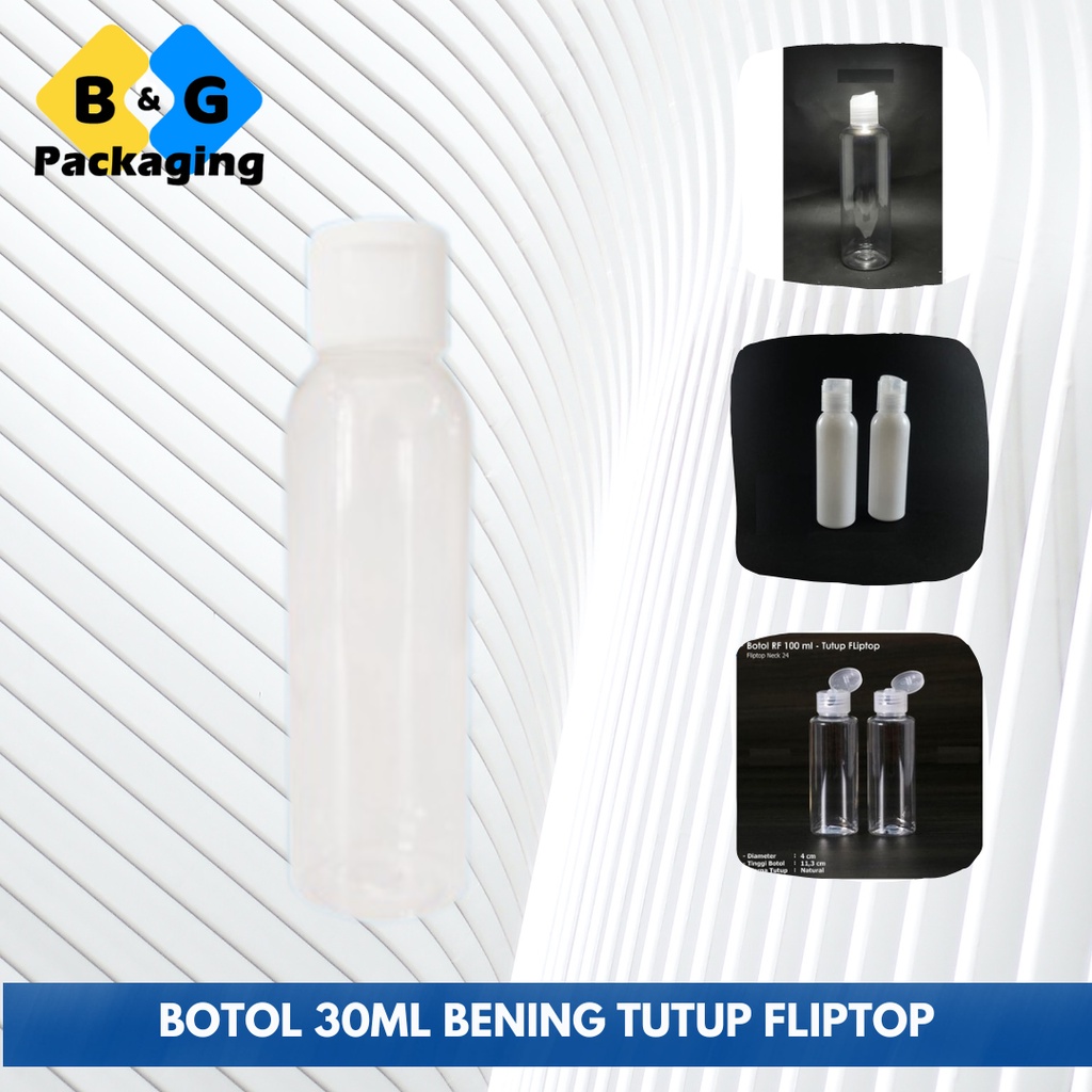 Jual BOTOL 30ML BENING FLIPTOP / BOTOL PLASTIK 30ML FLIPTOP WADAH ISI ...