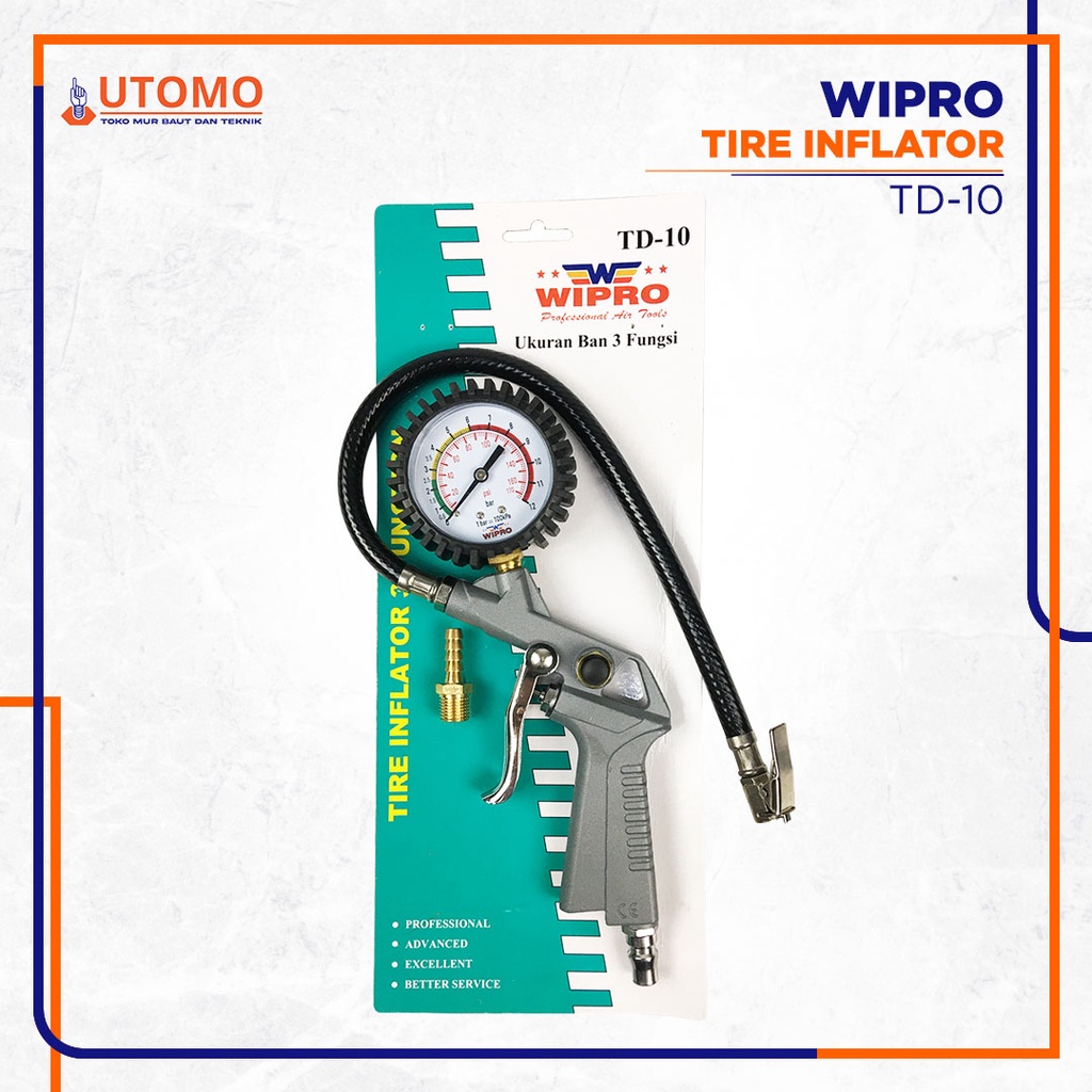 Jual Inflator Isi Angin Alat Ukur Angin Alat Ukur Tekanan Ban Wipro | Shopee Indonesia