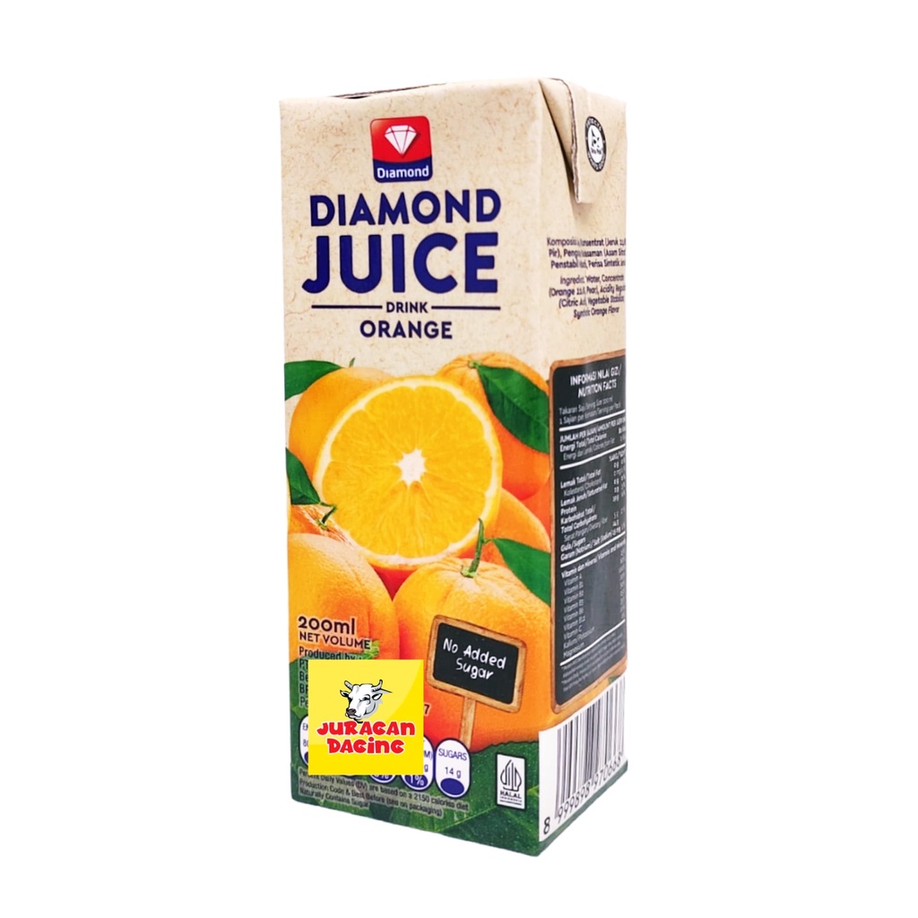 Jual Diamond Juice Orange UHT No added Sugar 200ml | Shopee Indonesia
