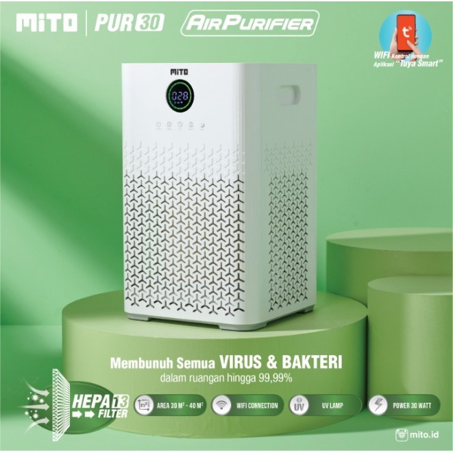 Jual Mito PUR 30 Air Purifier PUR30 Alat Pembersih Udara - HEPA13 Filter, Sinar UV-C, Alergy ...