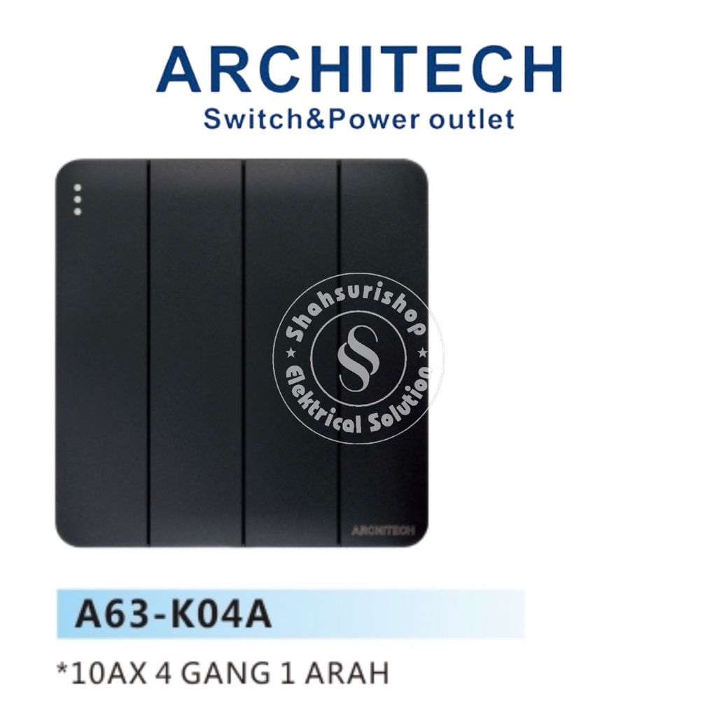 Jual ARCHITECH SAKLAR ISI 4 4 GANG 1 ARAH INFINITY BK A63-K04A HITAM | Shopee Indonesia