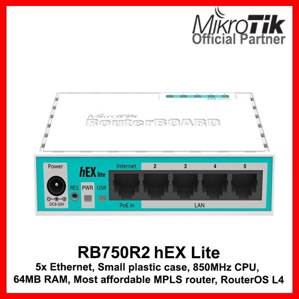 Jual Mikrotik Router Indoor RB750r2 hEX Lite RB 750 r2 | Shopee Indonesia