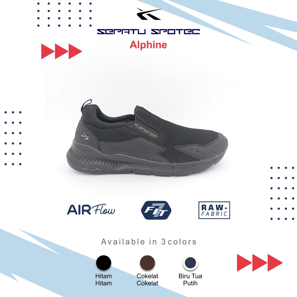 Jual SPOTEC Sepatu Walking ALPINE Hitam - Hitam | Shopee Indonesia