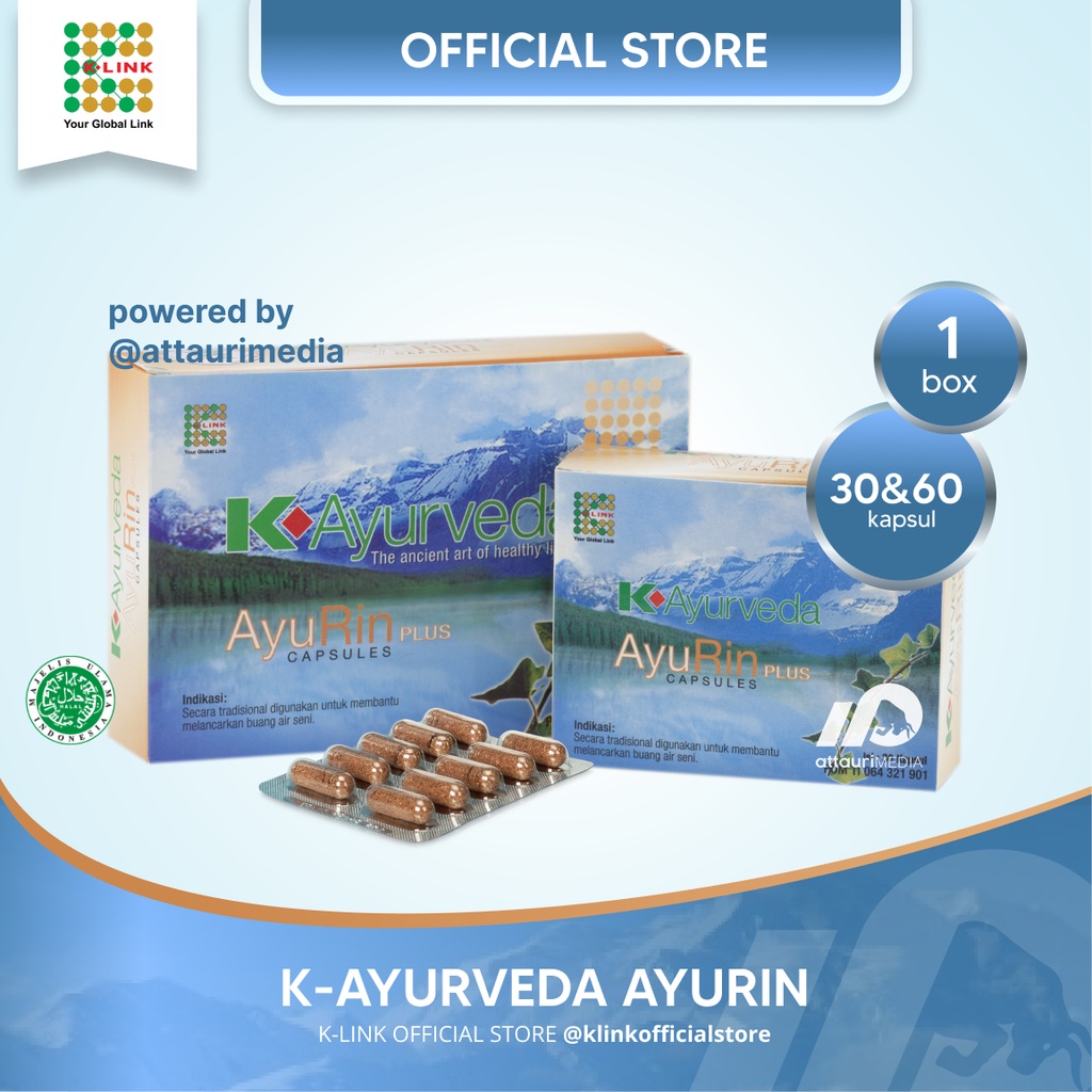 Jual K-Ayurveda AYURIN Original K-Link (1 Box isi 30 & 60 Kapsul) Anti ...