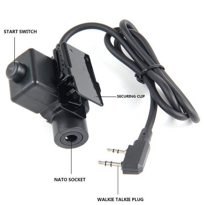 Jual Kabel PTT Headphone Tactical HT Cina U94 Military Radio Baofeng ...