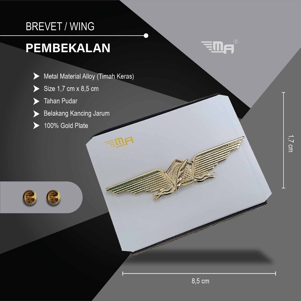 Jual Brevet Wing Pembekalan TNI AU Brivet Pin | Shopee Indonesia