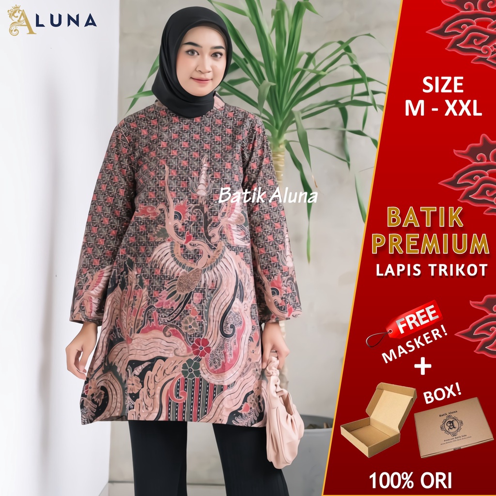 Jual Batik Wanita Tunik Lengan Panjang Katun Lapis Trikot Premium ...