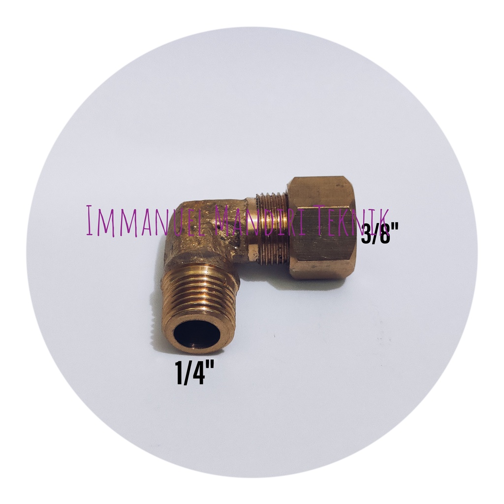 Jual Nepel pipa tembaga 1/4 x 3/8 cincin / Male connector elbow 1/4 x 3/8 | Shopee Indonesia