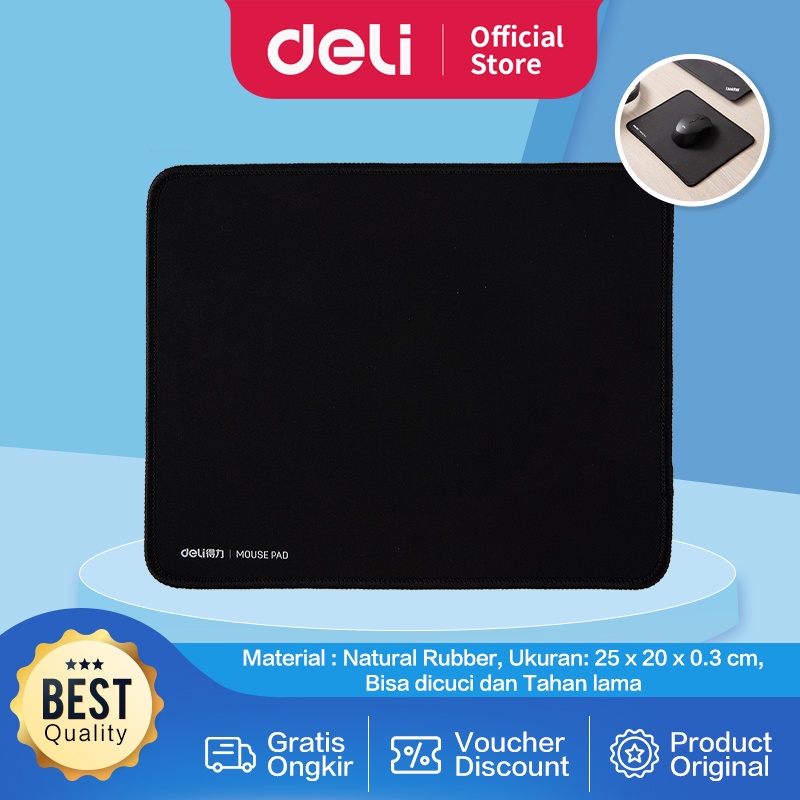 Jual Deli Mouse Pad Mousepad Komputer 250*200*3mm Polos dan Bergambar ...