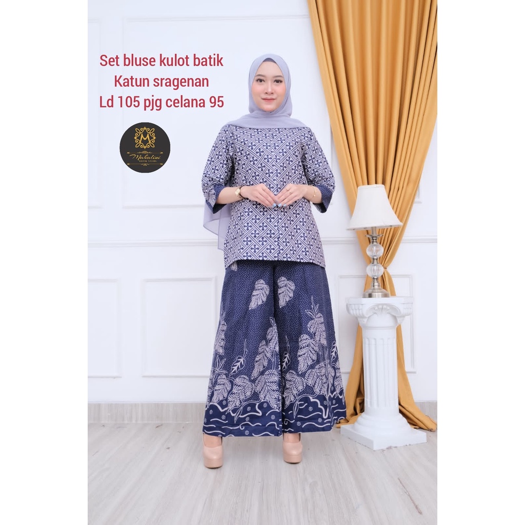 Jual Baju Batik Set Atasan Dan Celana Kulot Terlaris Baju Setelan Batik ...