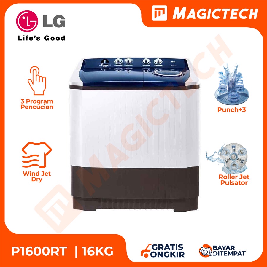 Jual MESIN CUCI LG 16 KG P1600RT 2 TABUNG MANUAL | Shopee Indonesia