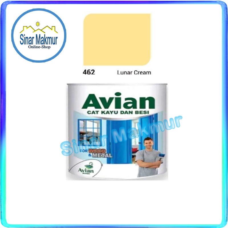 Jual Cat Kayu Besi 1/2 KG 0,45 Liter 462 Lunar Cream (AVIAN) | Shopee ...